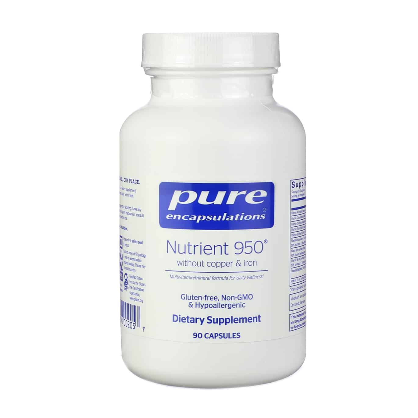 Nutrient 950 without Copper and Iron - Pure Encapsulations - The ...