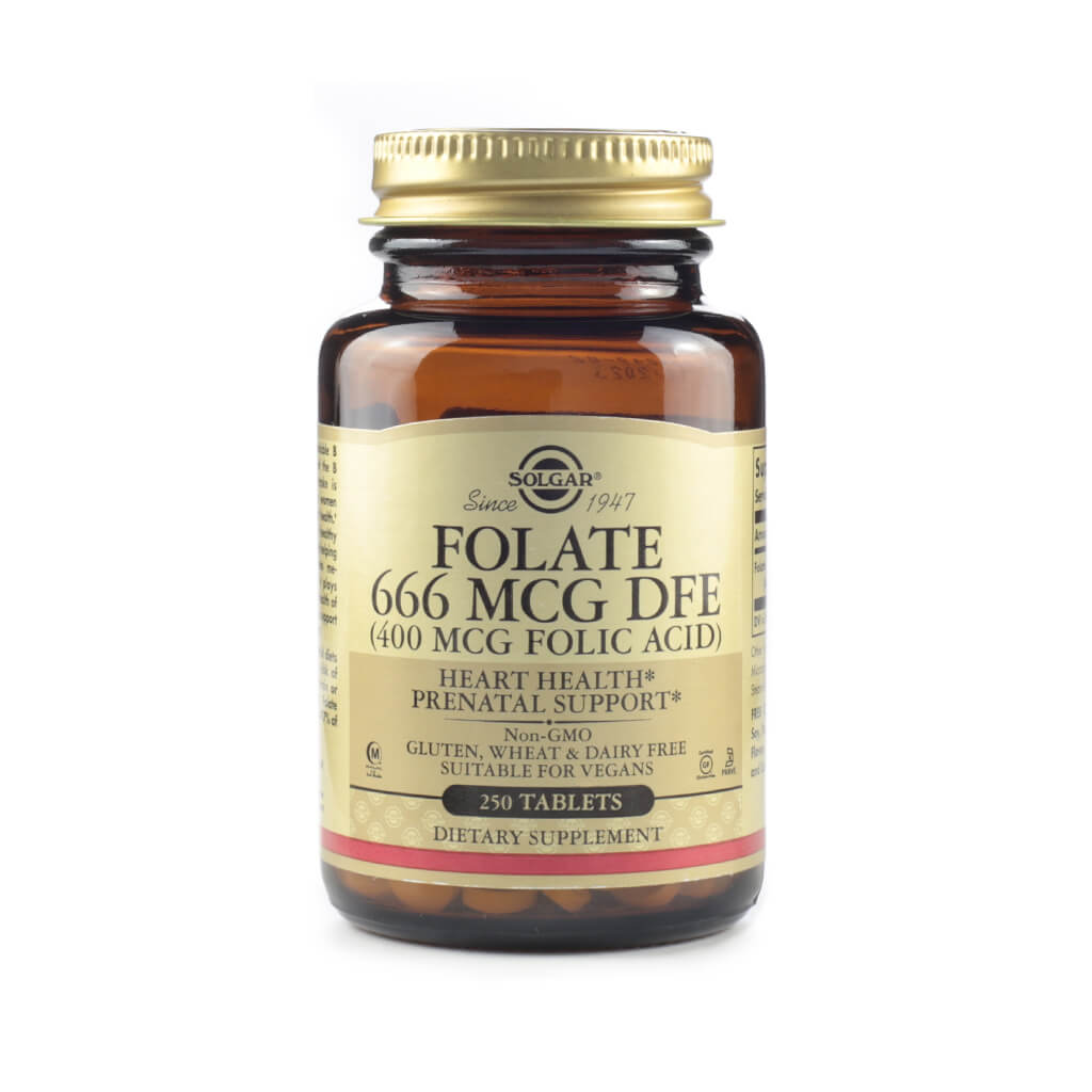 Folate 666mcg DFE (Folic Acid 400mcg) - Solgar | Prenatal - The Healthy ...